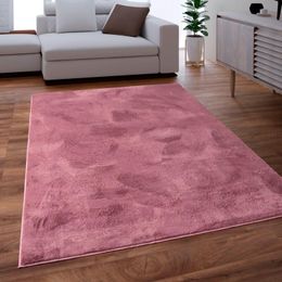 Paco Home Fellteppich »Kunstfell Soft 380« rechteckig 14 mm Höhe Langflor, Kuschelteppich - besonders weich, Uni-Farben beerenfarben Obermaterial:...