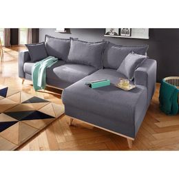 Home Affaire Ecksofa &raquo;Edina L-Form&laquo; auch in Baumwollmix-Bezug, im skandinavischem Stol grau Webstoff (100% Polyester);Baumwollmix (50% Baumwolle, 50% 