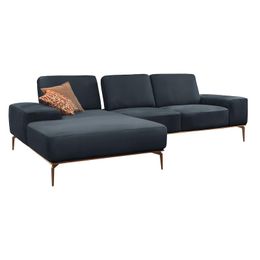 W.Schillig Ecksofa »run, Designsofa mit tollem Sitzkomfort, bequem, L-Form« mit Holzsockel, Füße in Bronze pulverbeschichtet, Breite 279 cm blue Z73