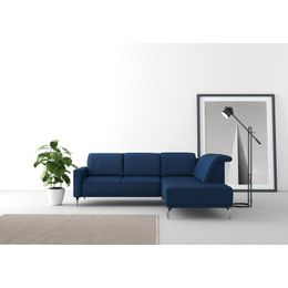 Sit & More SIT&MORE Ecksofa »Bailando L-Form« wahlweise mit Kopfteilverstellung und Vorziehsitz, motorisch blau