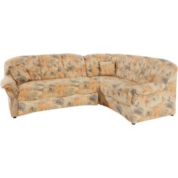 DOMO collection Ecksofa »Bahia, zeitlos und elegant, bequeme Armlehnen, L-Form« wahlweise mit Bettfunktion beige