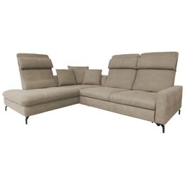 Alina Ecksofa &raquo;Louis&laquo; Breite 260 cm, R&uuml;ckenlehnenverstellung, wahlweise mit Bettfunktion beige Struktur fein TCM (100% Polyester)