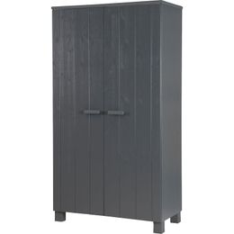 Woood Garderobenschrank &raquo;Dennis&laquo; mit Kleiderstange, viel Stauraum, B 111 cm x H 202 cm grau Holzwerkstoff