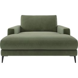 Inosign Chaiselongue »Downtown Loungemöbel zum Relaxen, B/T/H: 132/170/84 cm« auch in Bouclé, Cord und Easy care - leicht mir Wasser zu reinigen oliv