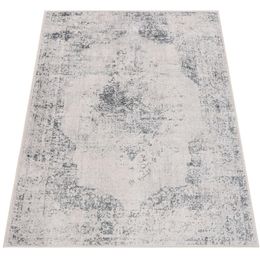 Paco Home Teppich &raquo;Perugia 371&laquo; rechteckig 12 mm H&ouml;he Kurzflor, orientalisches Muster, Vintage Design, waschbar Grau Obermaterial: 100% Polyester B...