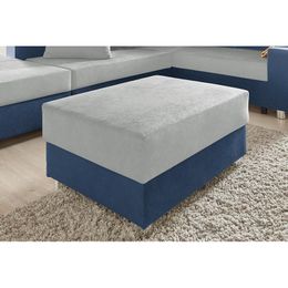 Collection AB Hocker &raquo;Paris&laquo; mit Federkern blau Microfaser PRIMABELLE (100% Polyester) / Struktur (100% Polyester);Kunstleder SOFTLUX / Struktur (100%
