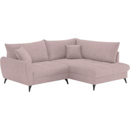 MR. COUCH Ecksofa »Blackburn II L-Form« Wahlweise mit Kaltschaumpolsterung bis 140 kg belastbar Stripes 8626 flamingo