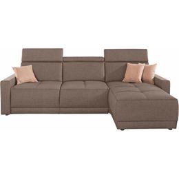 DOMO collection Ecksofa »Ava mit moderner Sitzheftung & toller Doppelnaht, komfortabel, L-Form« mit Recamiere, inkl. Federkern, wahlweise mit...