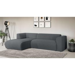 Inosign Ecksofa »MERID L-Form (257 cm), zeitlos & stilvolles Design, « Aufwendig gepolstert, in Cord, Chenille und Struktur anthrazit