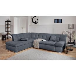 DOMO collection Ecksofa »Mona L-Form« wahlweise mit Bett- und Armlehnfunktion grau