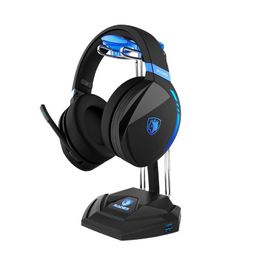 SADES Gaming-Headset »Warden I SA-201 Gaming Headset, Wireless, schwarz/blau, USB« Rauschunterdrückung blau Set inklusive SADES SA-W10 Anubis'...