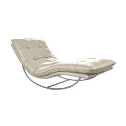 W.Schillig Relaxliege &raquo;daily dreams&laquo; in Waffelkissen-Optik, Schaukelgestell silber matt, in 2 Breiten grau Longlife Xtra-Leder Z59: Glattleder mit 