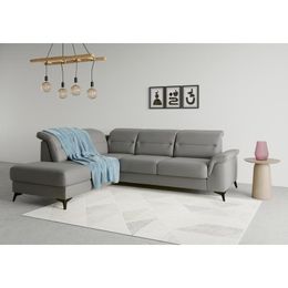Sit & More sit&more Ecksofa &raquo;Sinatra L-Form&laquo; mit Ottomane, optional mit Kopfteilverstellung und Armteilfunktion grau 100% Polyester