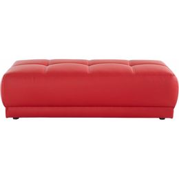 DOMO collection Hocker &raquo;Ava&laquo; rot Struktur (100% Polyester);Microfaser PRIMABELLE (100% Polyester);Kunstleder SOFTLUX ;Struktur fein (100% Polyester)