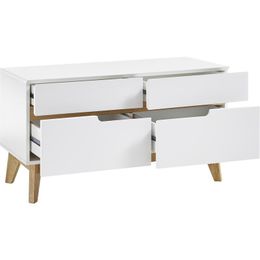 MCA furniture Sitzbank »Cervo« Breite ca. 97 cm weiß matt + Eichefarben Garderobenbank in weiß matt lackiert