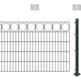 Arvotec Doppelstabmattenzaun »ESSENTIAL 100 zum Aufschrauben "Ring" mit Zierleiste« Zaunhöhe 100 cm, Zaunlänge 2 - 60 m anthrazit