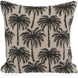 HOCK H.O.C.K. Dekokissen »Vamosa Palms« Outdoorkissen inkl. Füllung, 45x45cm, Dekokissen, Palmen, schwarz schwarz,taupe Obermaterial: 60% Polypropylen,...