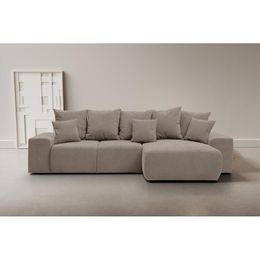 WERK2 Ecksofa »Riwa, modernes Sofa zum Kuscheln und Entspannen, Breite 300cm, L-Form« Trendiges Ecksofa mit vielen Kissen, Schlaffunktion &...