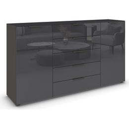 Rauch Schubkastenkommode &raquo;Kommode T&uuml;rkommode Sideboard Kombikommode FLIPP mit Glasfront&laquo; Breite 160/180 cm mit 4 Einlegeb&ouml;den, 2-t&uuml;rig, 5 Schubladen, 