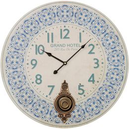 MyFlair M&Ouml;BEL & ACCESSOIRES Wanduhr &raquo;"Blue Sky"&laquo; rund, Shabby Optik, dekorativ in K&uuml;che & Wohnzimmer blau-wei&szlig;