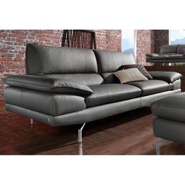 Calia italia 3-Sitzer &raquo;Dave, italienisches Designsofa, mit erstklassigem Sitzkomfort&laquo; in zwei Lederqualit&auml;ten und toller Detailverarbeitung grau 
