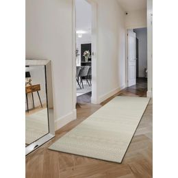 the carpet Teppich »Lima« rechteckig 12 mm Höhe Designer Teppich Flor 1 recyceltem Polyester waschbar Creme Obermaterial: 100% Polyester B : 80 cm...