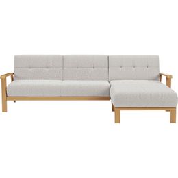 Sit & More SIT&MORE Ecksofa »Billund L-Form« Armlehnen aus eichefarbigem Buchenholz, verschiedene Bezüge und Farben beige
