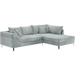 MR. COUCH Ecksofa »Portofino L-Form« 4 Bezugsqualitäten, 13, 5 cm hohe Metall-Profilfüße in matt-schwarz Dolce 14 silver