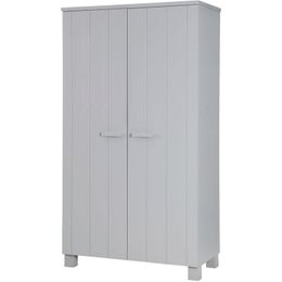 Woood Garderobenschrank »Dennis« mit Kleiderstange, viel Stauraum, B 111 cm x H 202 cm hellgrau Hochwertiger, stabiler Kleiderschrank