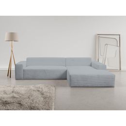 WERK2 Ecksofa »Zeus-XL, Mega-Sofa mit großer Sitztiefe, Stellmaße 311cm x 210cm« Curvy Trend Garnitur mit urbaner Optik, bequem, Big-Sofa, L-Form Grau