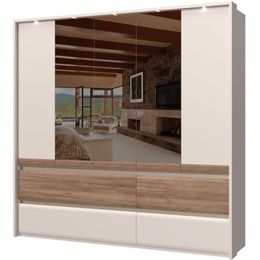Places of Style Kleiderschrank »Invictus, UV lackiert, FSC-zertifiziert, grifflose Optik« abgerundete Schubladen aus MDF im Holzdekor, soft-close,...