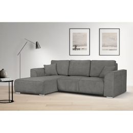Inosign Ecksofa »BEATRICE optionale Schlafsofa mit Bettkasten, B/T/H: 265/170/86 cm« L-Form, wahlweise auch mit Bettfunktion und Bettkasten mittelgrau