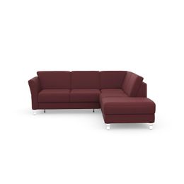 Sit & More SIT&MORE Ecksofa »Visby L-Form« Wahlweise mit Bettfunktion und Stauraum, frei im Raum stellbar bordeaux