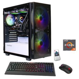 GAMEMAX Gaming-PC »Aero 7197« Windows 11 schwarz WLAN AC, ARGB-Beleuchtung Front, 1x PS/2, 2x USB 2.0, 4x USB 3.2 Gen1 Typ A, 3x Audio, 1x RJ-45 port