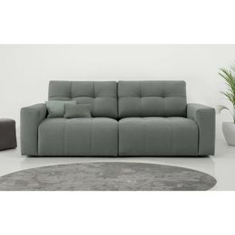Home Affaire 3-Sitzer &raquo;Turnon, Lounge-sofa, Breite 220 cm&laquo; Chenille, mit Knopf- und Doppelsteppung, elegantes Aussehen grau 100% Polyester