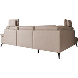 Alina Ecksofa inkl. Kopfstützen, wahlweise mit Relaxfunktion, Breite: 243 cm beige GBA 2
