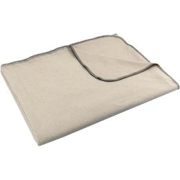 SETEX Tagesdecke »Kuscheldecke mit Ziernaht« Weich und Kuschelig in allen Situationen beige Bezug: 100% Baumwolle B/L: 140 cm x 200 cm