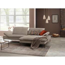 W.Schillig Ecksofa &raquo;enjoy&MORE, Designsofa, elegant und bequem, L-Form&laquo; Sitztiefenverstellung, F&uuml;&szlig;e bronze pulverbeschichtet, Breite 294 cm braun 
