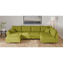 Home Affaire Wohnlandschaft &raquo;CHARRE U-Form mit Ottomane, Ma&szlig;e B/T/H: 310/161/81 cm&laquo; feine Steppung, lose R&uuml;cken- und Zierkissen, auch in Cord und 