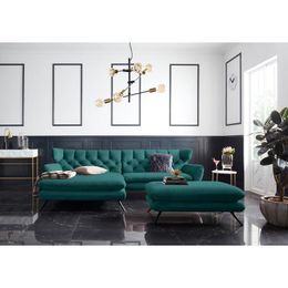 3C CANDY Ecksofa »Beatrice Designsofa in moderner Retrooptik, bequem und extravagant« mit Rückensteppung im Rautenmuster, Ohrenbacken Optik, L-Form...