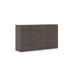 Inosign Kommode &raquo;Dallas Aufbewahrung, Schubladenschrank, Stauraum&laquo; Sideboard, 8 Schubladen mit Metallgriffen, Breite 140 cm, H&ouml;he 68 cm Dunkelbraun