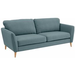 Home Affaire 3-Sitzer »MARSEILLE 3er Sofa 206 cm, Cord, Flachgewebe, Struktur, Webstoff« Massivholzbeine Eiche, Landhausstil, Wellenunterfederung...