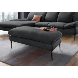 W.Schillig Hocker &raquo;enjoy&MORE&laquo; F&uuml;&szlig;e bronze pulverbeschichtet, Breite 106 cm schwarz Chenille-Flachgewebe R66 (85% Polyester, 15% Nylon);Longlife Xtra-