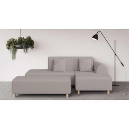 Inosign Ecksofa »Suyala« L-Form mit Hocker taupe