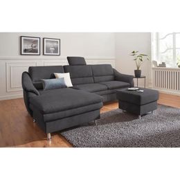 Sit & More SIT&MORE Ecksofa »Cardoso L-Form« mit Federkern, wahlweise mit Bettfunktion anthrazit