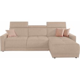 DOMO collection Ecksofa »Ava mit moderner Sitzheftung & toller Doppelnaht, komfortabel, L-Form« mit Recamiere, inkl. Federkern, wahlweise mit...
