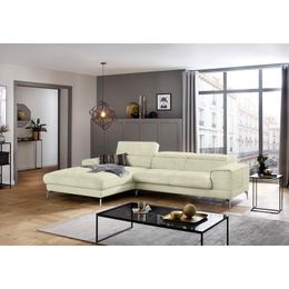 W.Schillig Ecksofa &raquo;piedroo, Designsofa mit tollem Sitzkomfort, bequem und elegant, L-Form&laquo; Kopfteilverstellung, wahlweise mit Sitztiefenverstellung, 