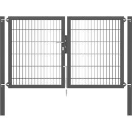 Alberts Zaundoppelt&uuml;r &raquo;Flexo Plus&laquo; anthrazit, verschiedene Abmessungen grau Stahl