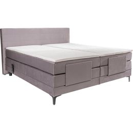 Alina Boxspringbett &raquo;Powell&laquo; inkl. Motor, Matratze und Topper, in unterschiedlichen Ausf&uuml;hrungen grau Samt DMO (100% Polyester)