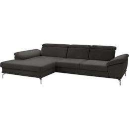 Sit & More SIT&MORE Ecksofa »Scorpio L-Form« inklusive Sitztiefenverstellung, wahlweise mit Kopfverstellung anthrazit